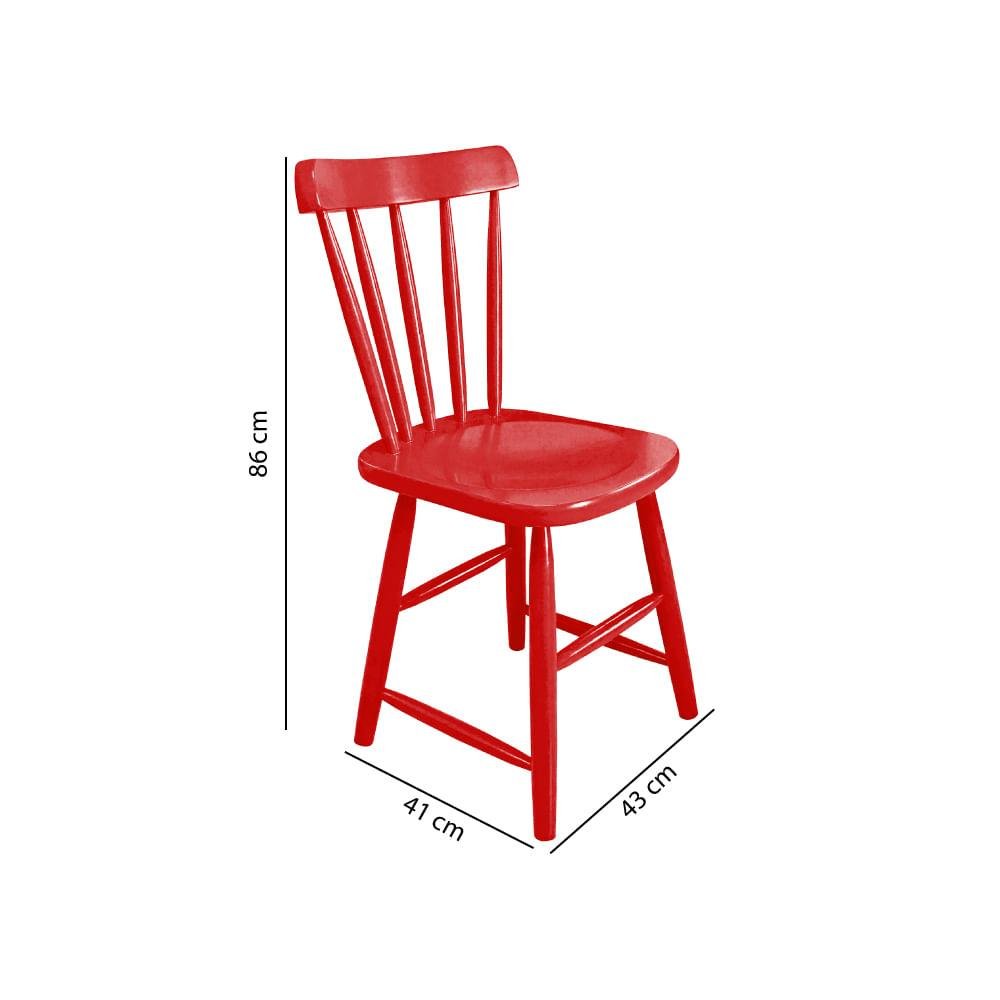Kit 2 Cadeiras Espanha com Assento Anatômico Madeira/MDF - Vermelho ...