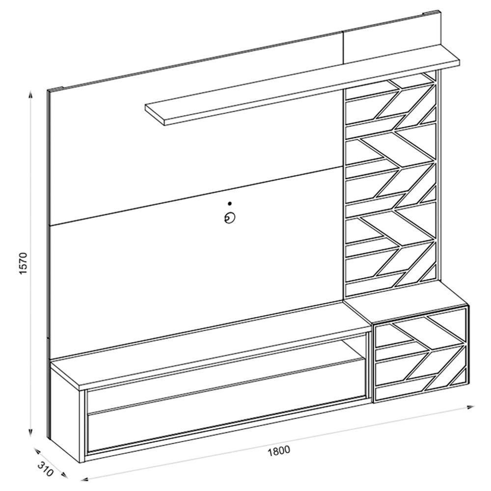 Painel Para Tv Até 70 Polegadas Com 2 Portas Prisma Caemmun ...