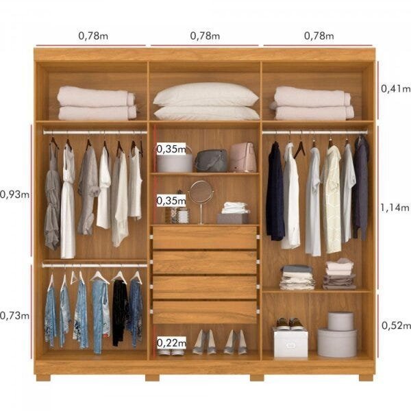 Conjunto Quarto de Casal Guarda-Roupa 6 Portas 4 Gavetas e Escrivaninha ...