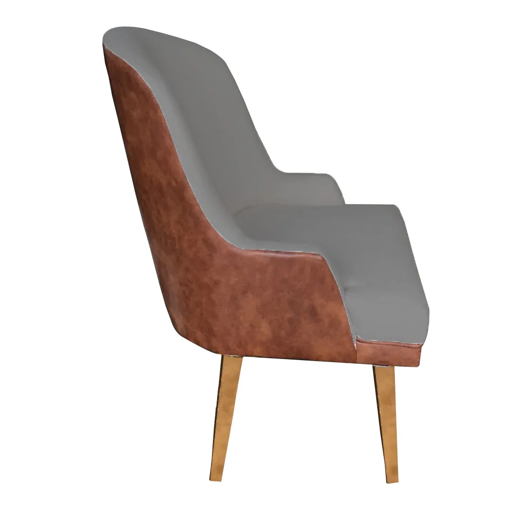 Poltrona Agatha Courissimo Nozes C Suede Cinza - Dominic Decor | MadeiraMadeira