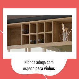 Paneleiro 3 Portas 1 Gaveta Canela Thela | MadeiraMadeira