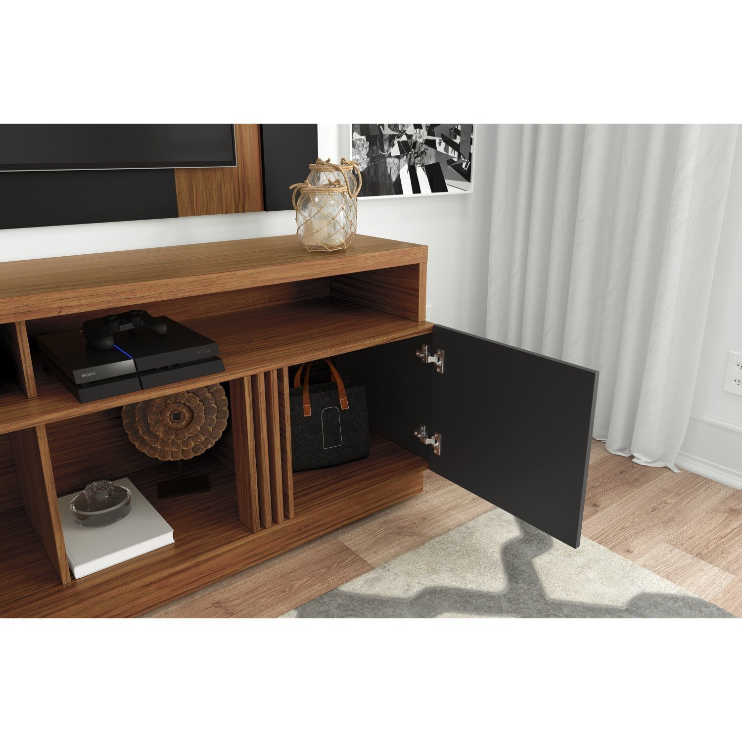 Rack para TV até 65 Polegadas 2 Portas 4 Nichos Itapua Colibri ...