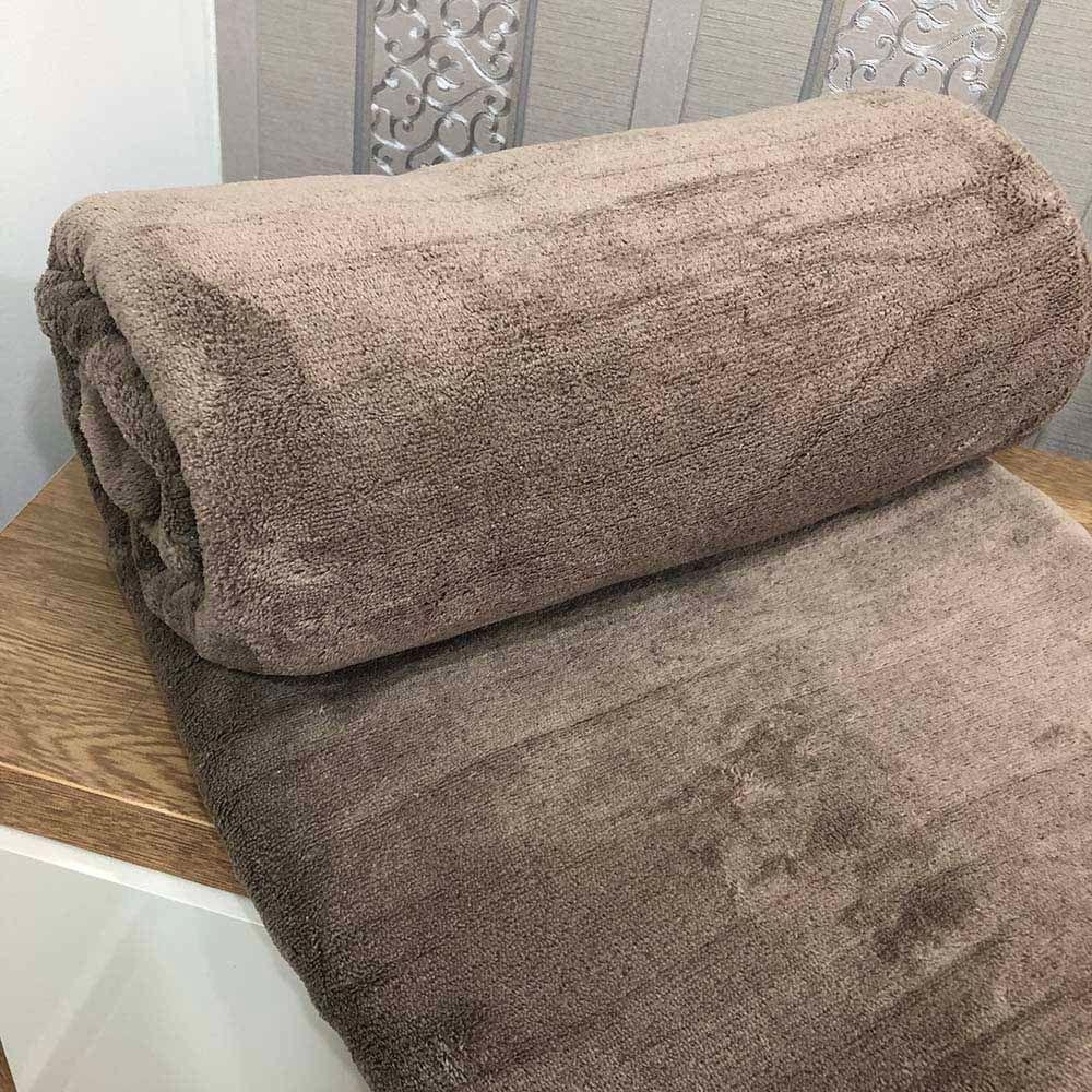 Cobertor Manta Microfibra Aconchego Queen - Cáqui | MadeiraMadeira