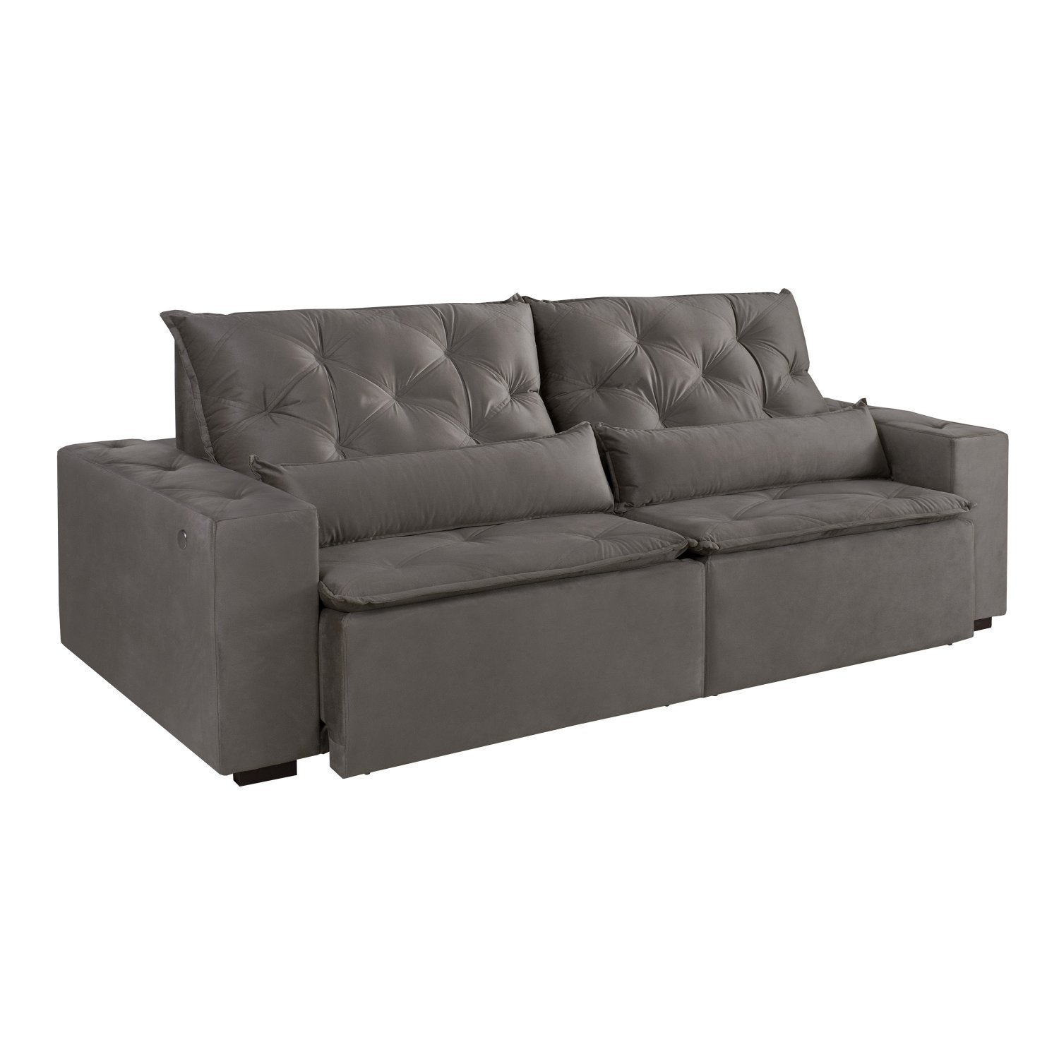 Sofá 2 Lugares Retrátil e Reclinável com USB 250cm Macaé Estofart ...