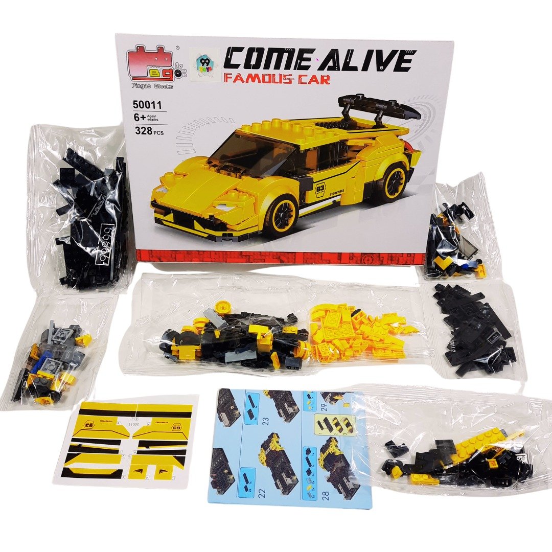 Bloco de Montar Serie Carrinho Famous Car 328 Peças | MadeiraMadeira