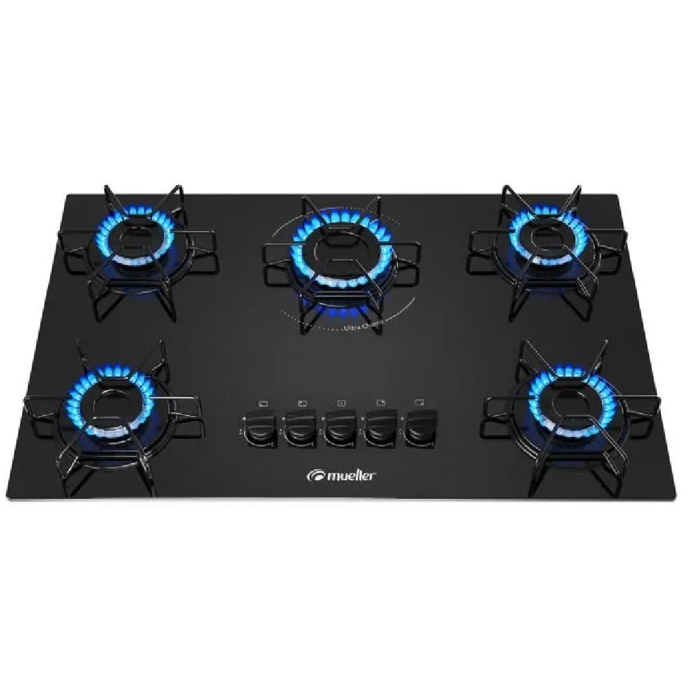 Cooktop Mueller 5 Bocas com Queimador Ultra Chama Preto Mcg115bg1 ...