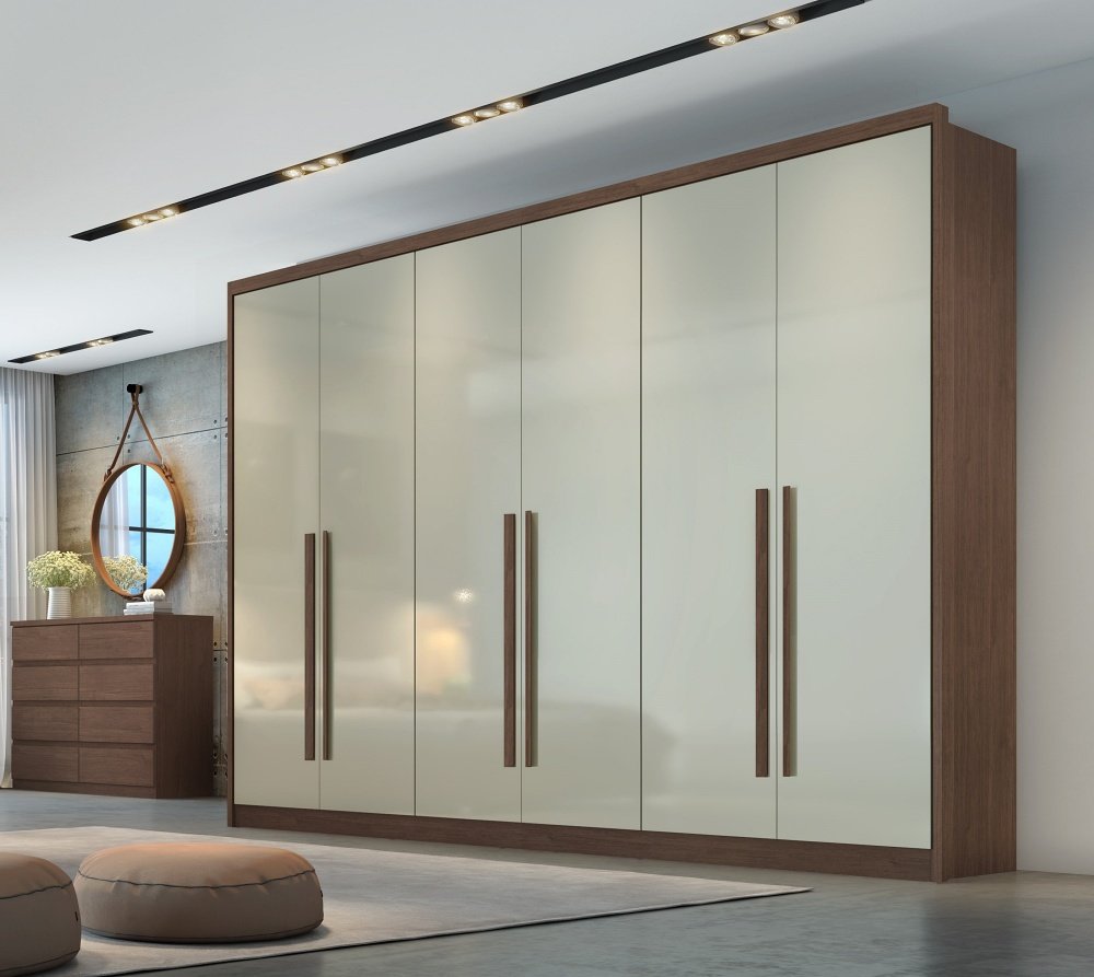 Roupeiro Casal Robust 6 Portas 6 Gavetas Cacau/Fendi - Novo Horizonte ...