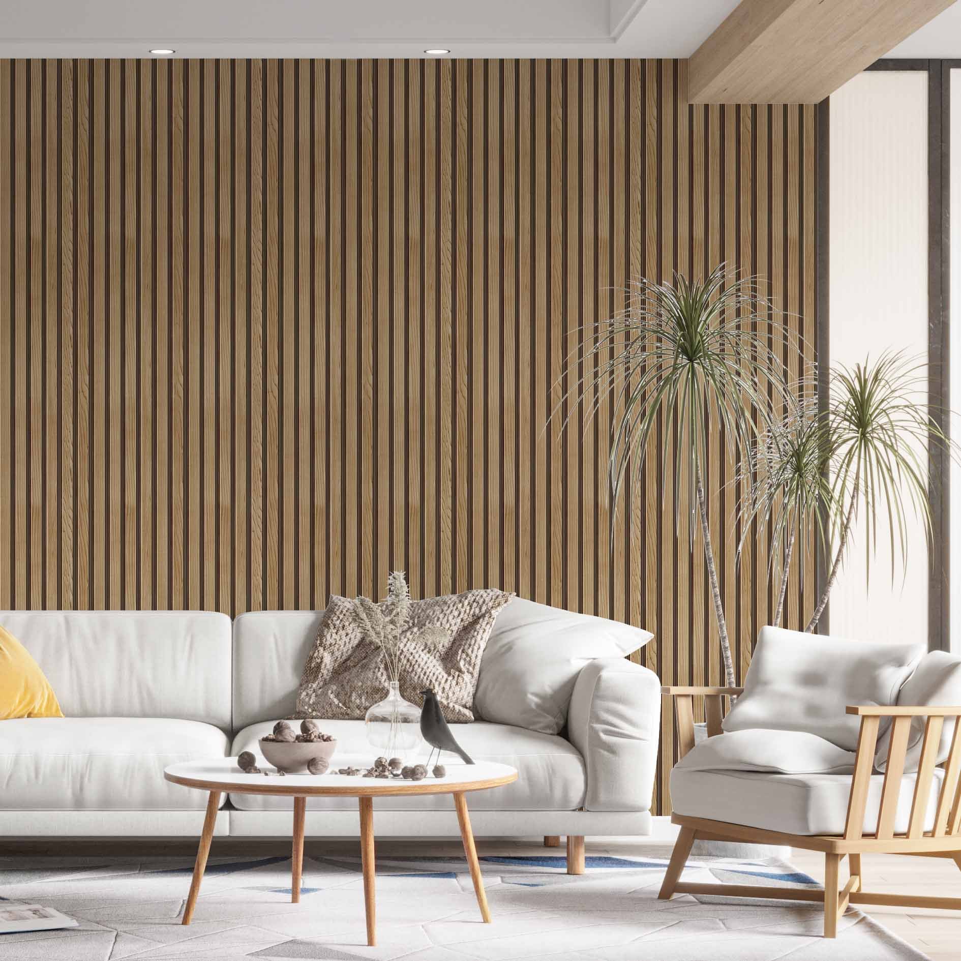 Papel De Parede Madeira Ripada Ripa Clara - 3,3m | MadeiraMadeira