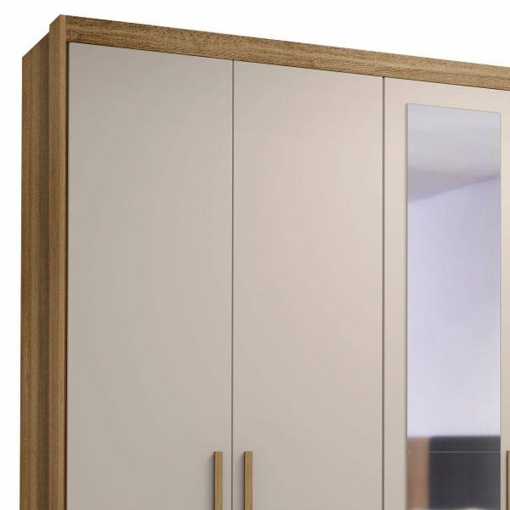 Guarda Roupa Casal 6 Portas Espelho Dubai Majestic Nature/fendi - Vlr ...