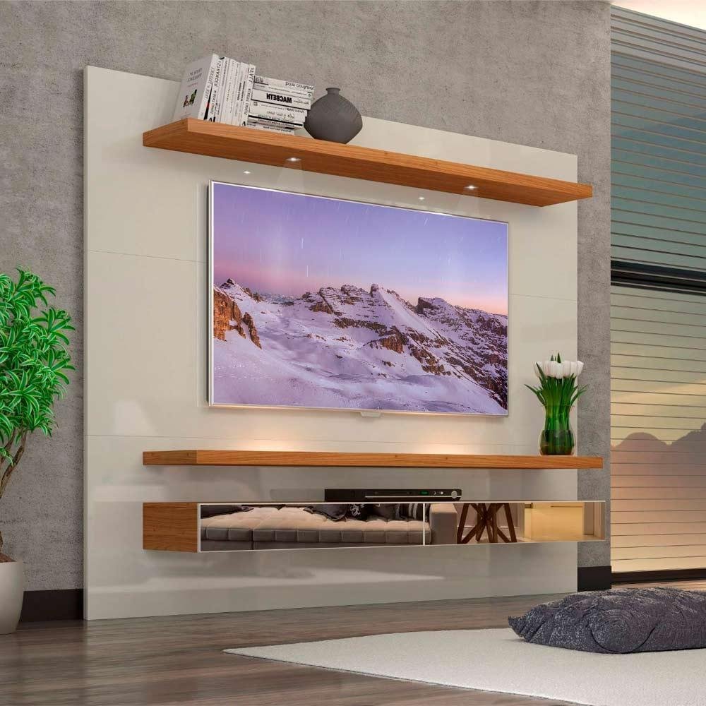 Painel de Tv 65 Polegadas Off White Freijó Dalla Costa | MadeiraMadeira