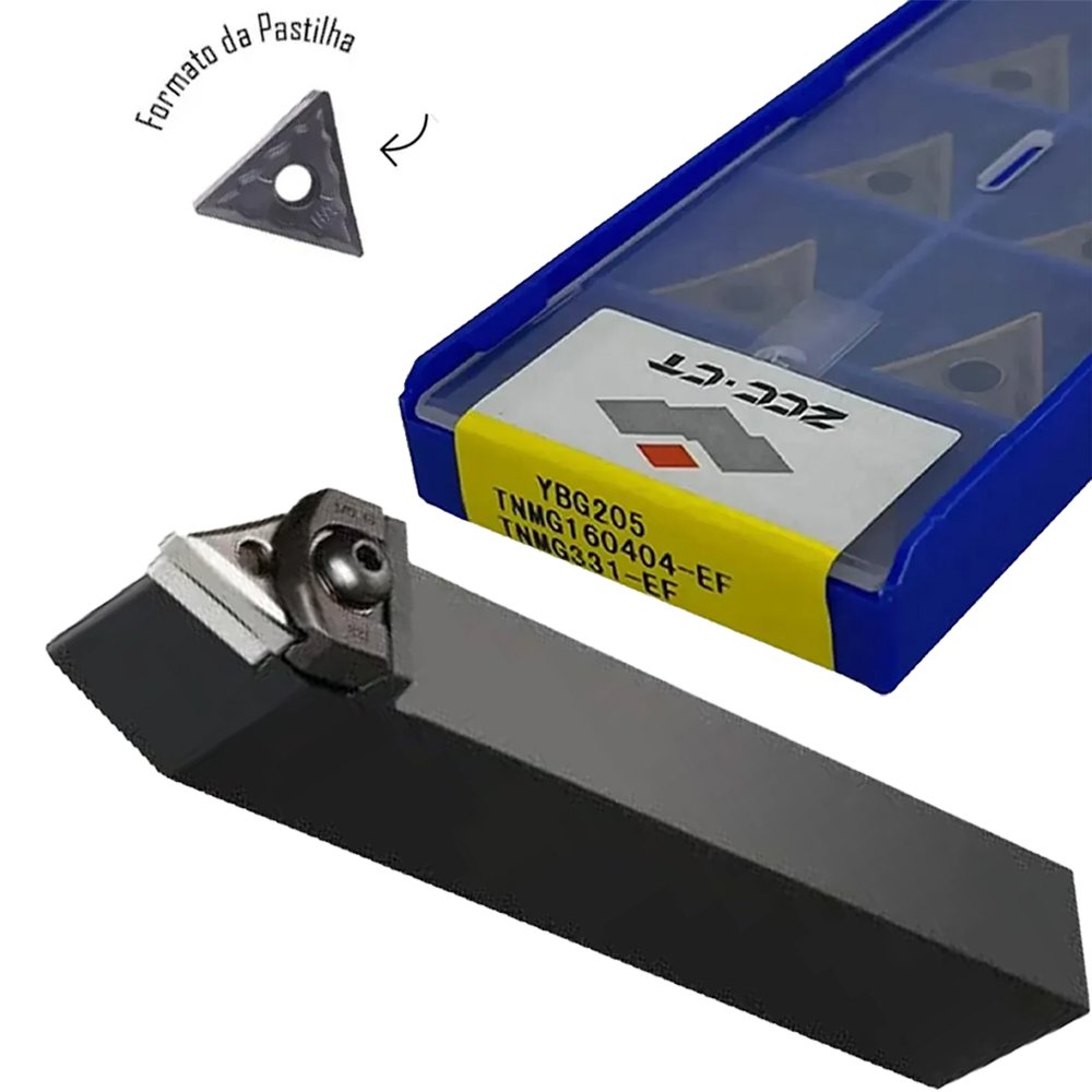 Suporte para Torneamento Externo Mtjnr 1616 + Pastilha Tnmg 160404 Ef ...