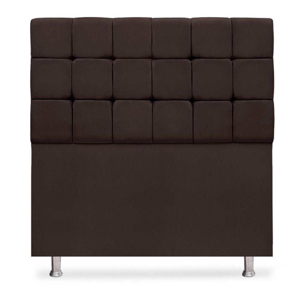 Cabeceira Casal 140cm Bela Tecido Suede Marrom Ísis Decor | MadeiraMadeira