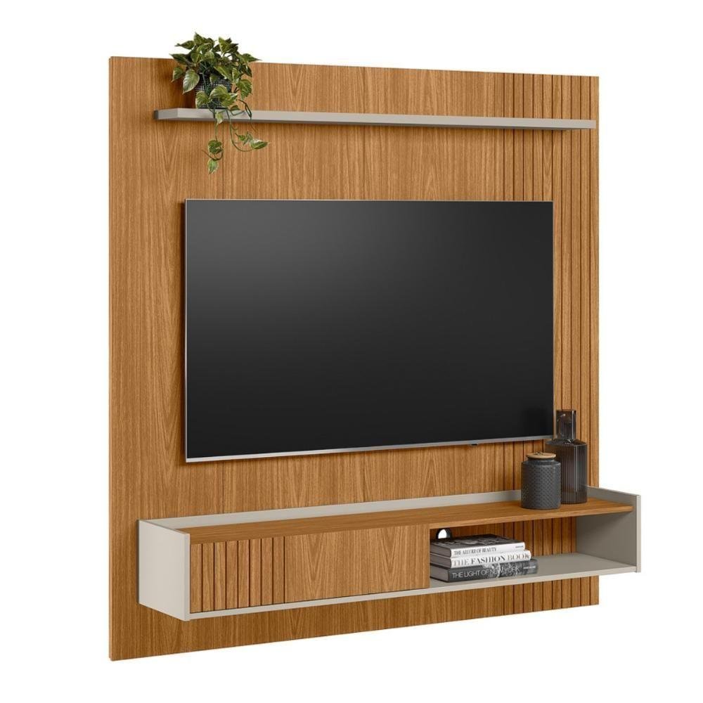 Painel para Tv de 65 Polegadas Frisado Vigo Nature Off-white ...