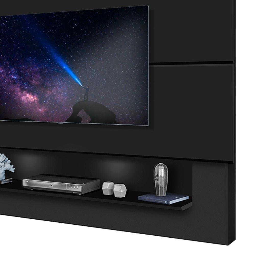 Painel Suspenso Tv 75 Polegadas Preto Milão Luapa | MadeiraMadeira