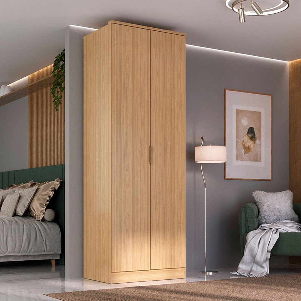 Guarda-roupa Solteiro Ravi 2 Portas 2 Gavetas 100% Mdf Olmo Italiano - Mambel | MadeiraMadeira