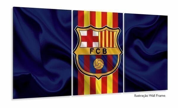 Quadro Decorativo Wall Frame Barcelona Futebol 3 Peças | MadeiraMadeira