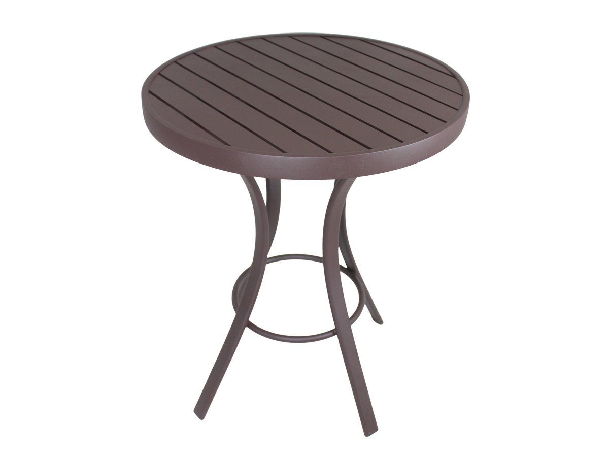 Mesa Redonda Em Alumínio Ripado - Área, Jardim, Varanda Trama M ...