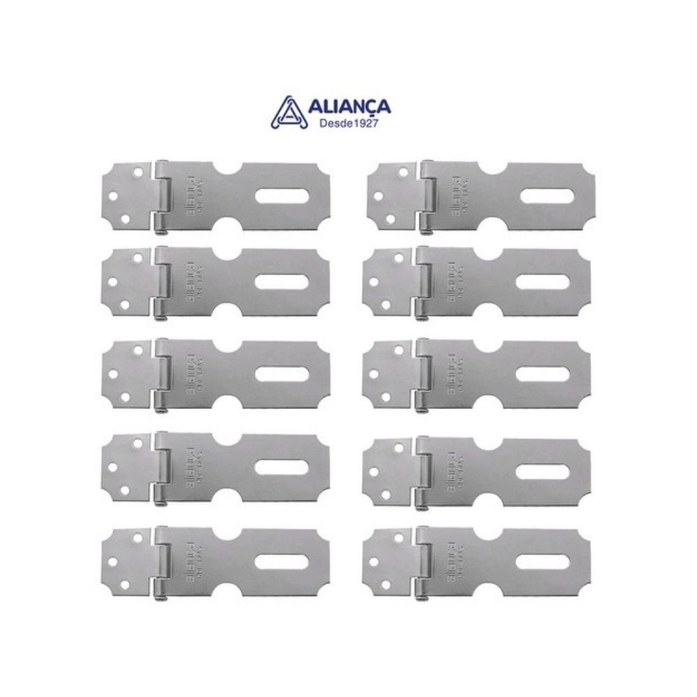 Kit 10 Porta Fecho Cadeado 2.1/2 Pol. 89mm Aliança | MadeiraMadeira