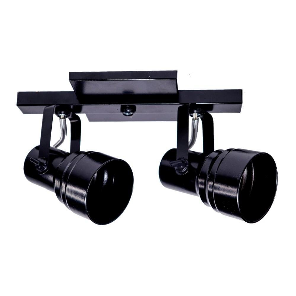 Spot Trilho Sobrepor P3 Lâmpadas Bivolt Preto Ed Luz Mix | MadeiraMadeira