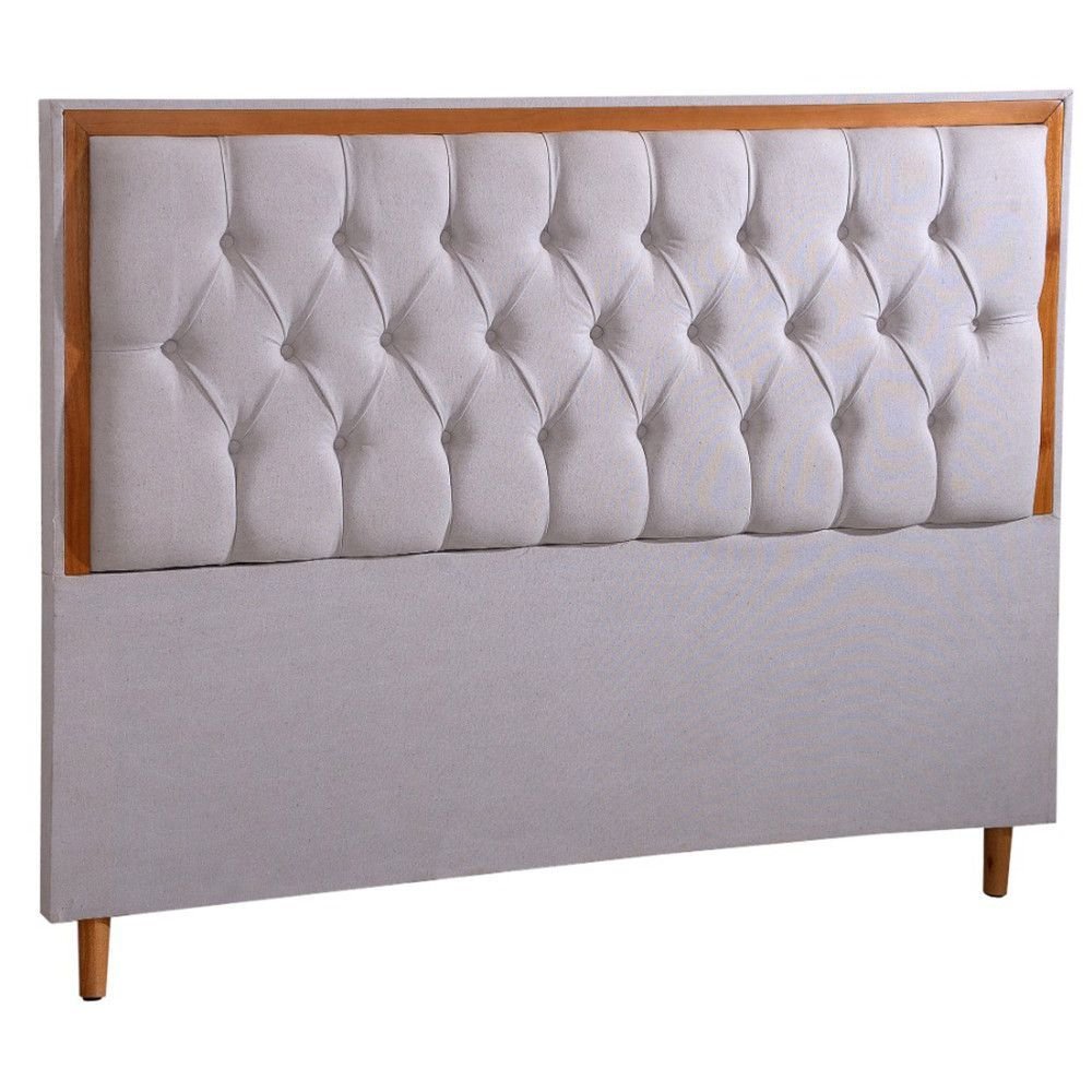 Cabeceira King Luxo Diamante Linho com Detalhe em Madeiras Mac ...