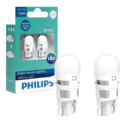 Lampada Philips Pingo Ultinon Led 6000k W5w T10 Super Branca | MadeiraMadeira