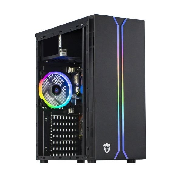 Gabinete Gamer Sate 1 Cooler Fan Rgb Preto com Lateral em Acrílico K877 | MadeiraMadeira