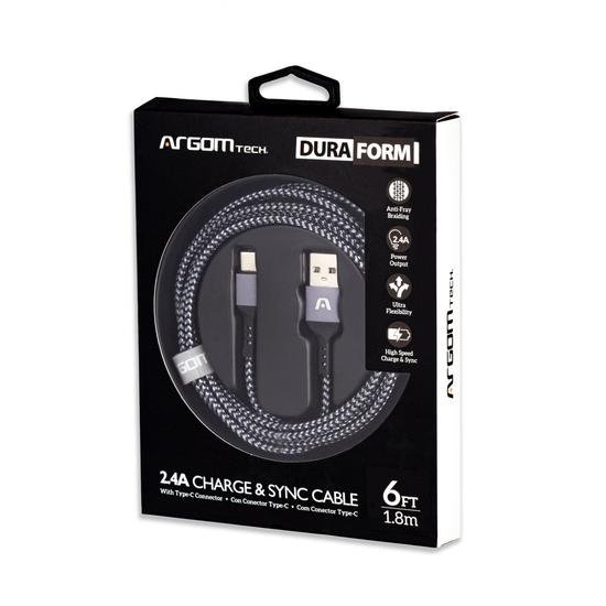 Cabo USB-C p/USB Argom Tech 1.8M/2.4 ARG-CB-0025WT | MadeiraMadeira