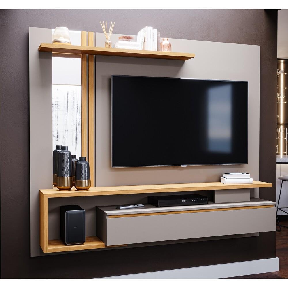 Painel para Tv Até 60 Polegadas 100% MDF Fendi Nature 180cm Treviso ...