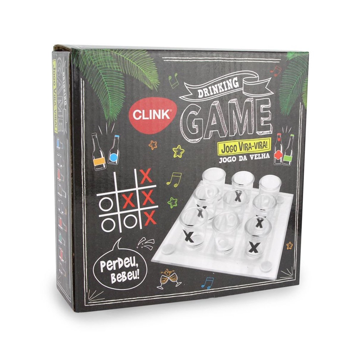 Jogo Shot Drink Jogo Da Velha Tabuleiro 9 Copos Vira Dose | MadeiraMadeira