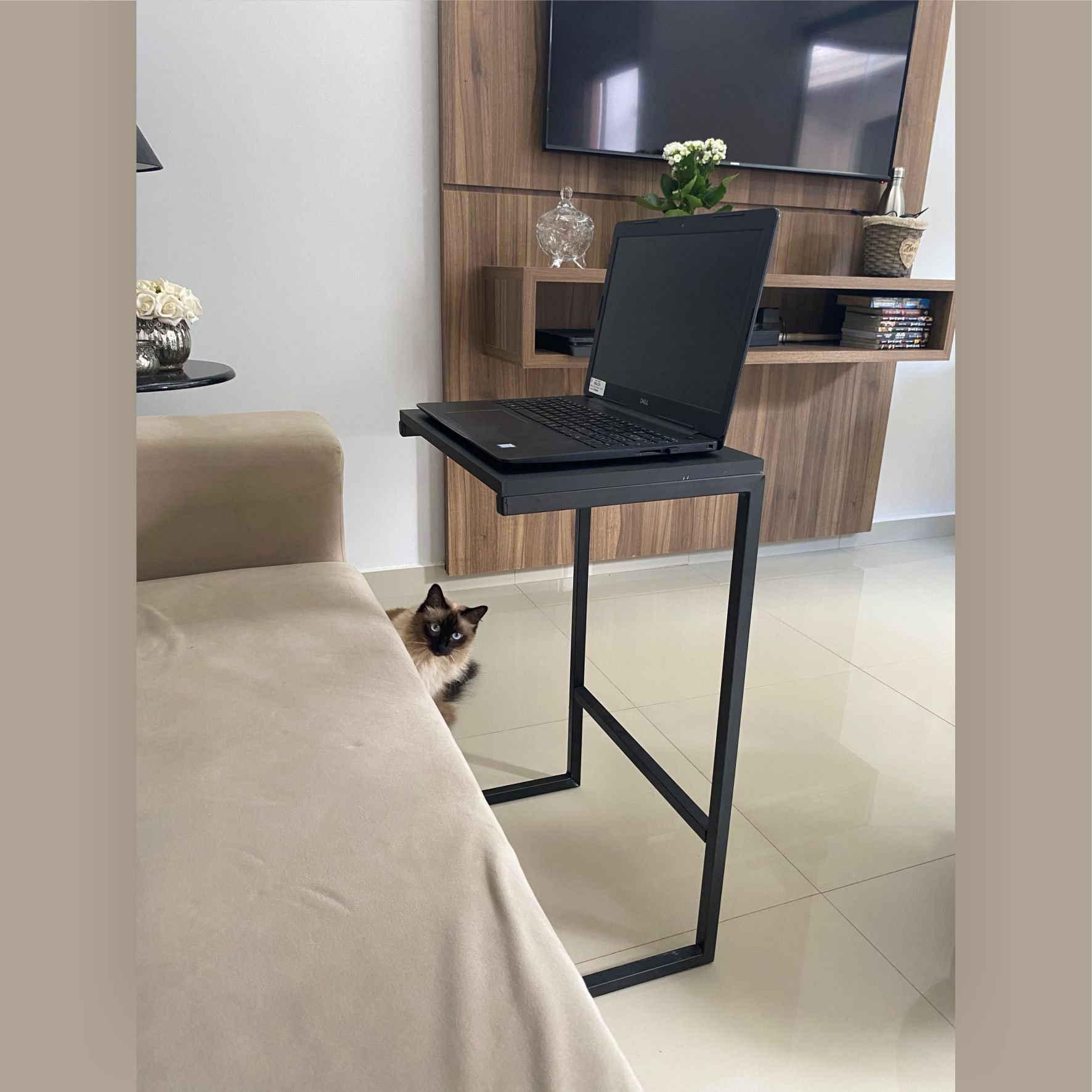 Mesa Prática de Apoio / Notebook 68x45x30 cm - Preto | MadeiraMadeira