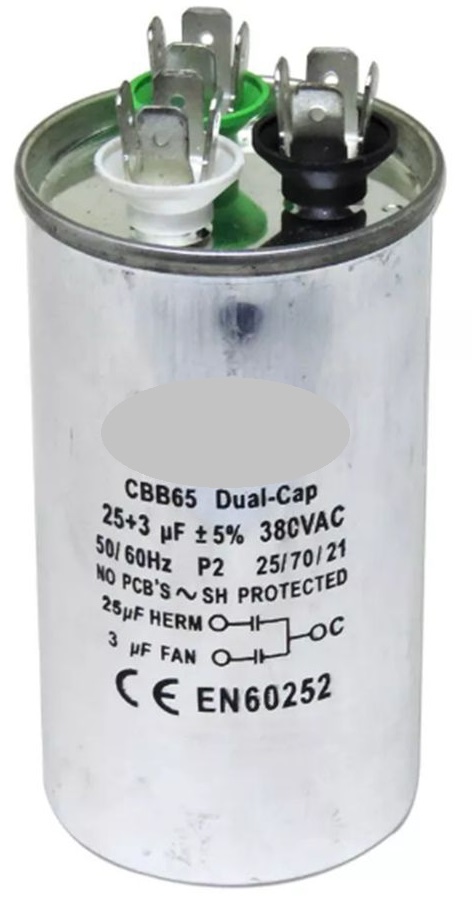 Capacitor Duplo 25 + 3 Uf 380v Ac Capacitores | MadeiraMadeira