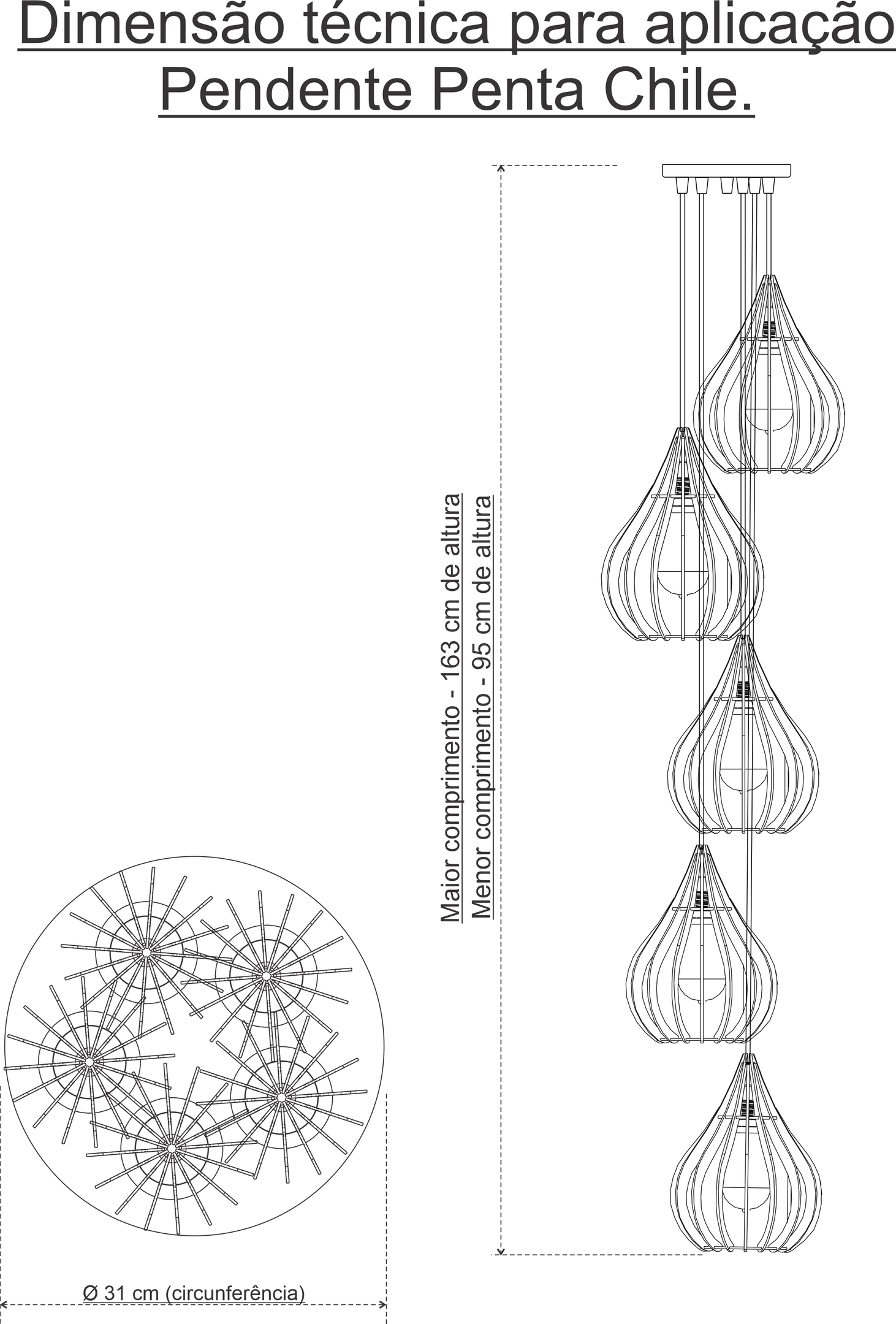 Luminária Teto Lustre pendente balcão cozinha sala 5 chile:Rosa ...