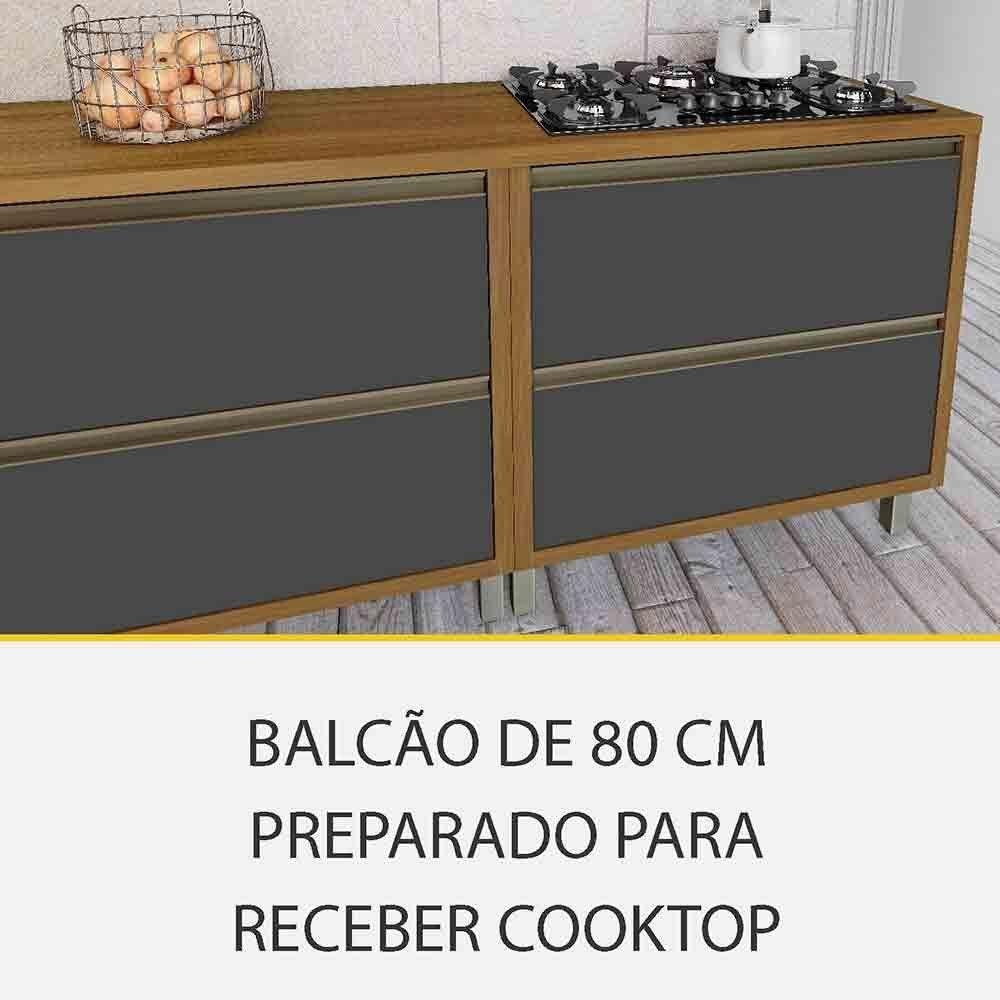 Cozinha 06 Pçs Nesher Baronesa Gourmet 100 Mdf Freijó Com Grafite ...
