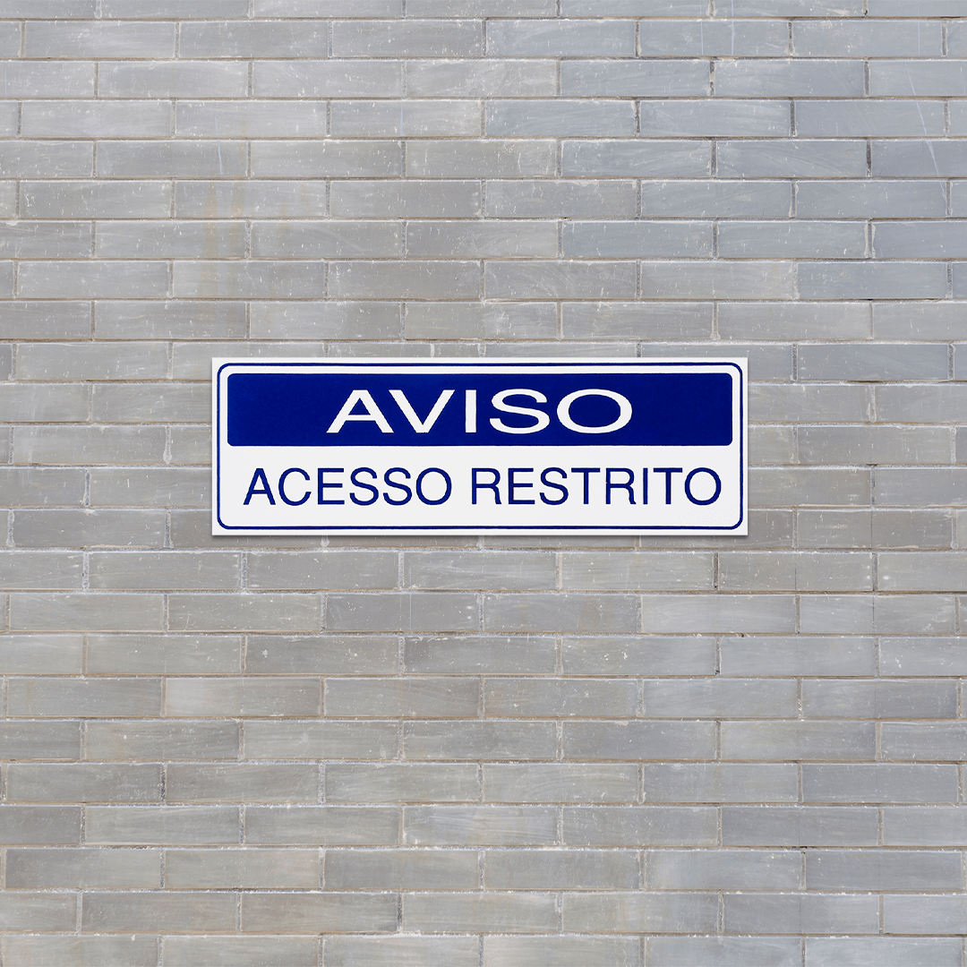 Combo 3 Placas De Sinalização Aviso Acesso Restrito 30x10 Acesso - S ...