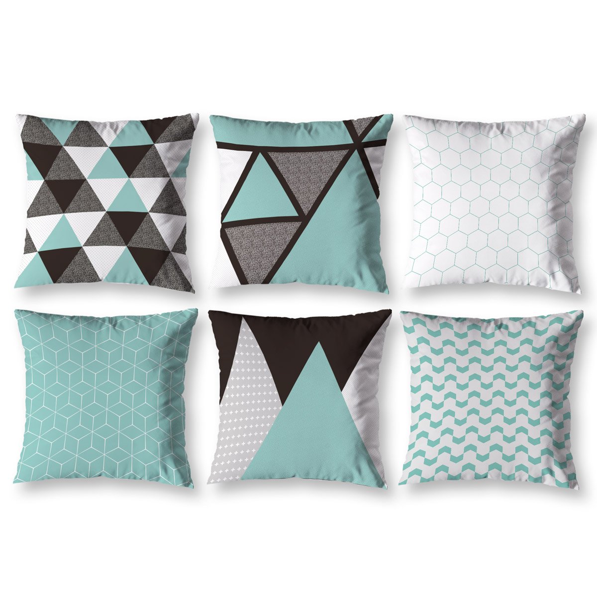 Kit 6 Capas de Almofadas Decorativas Estampadas 40x40 Colorida Sofá ...