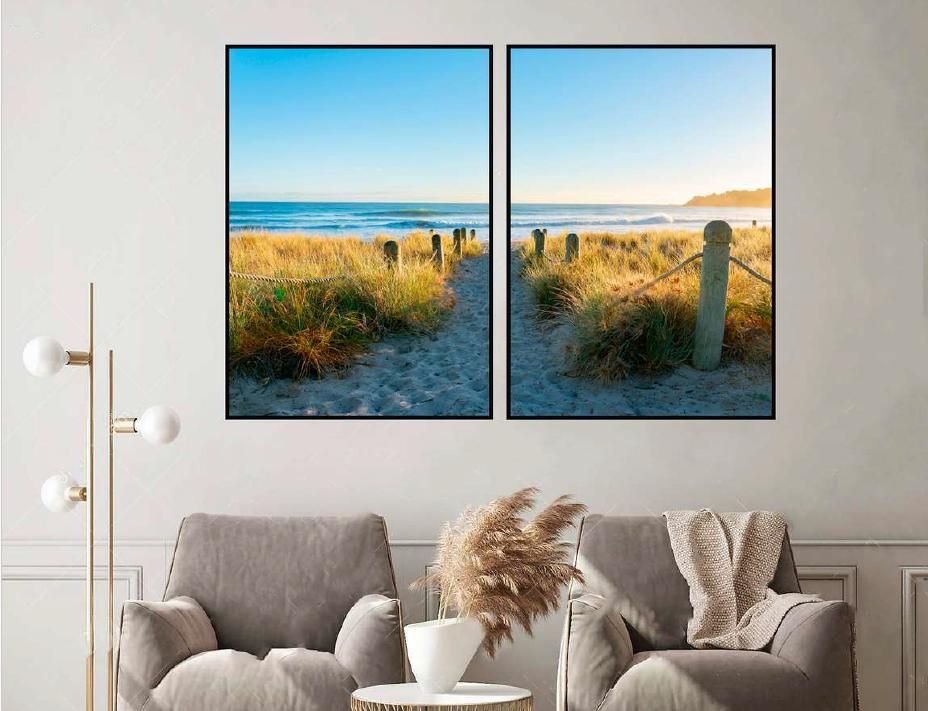 Kit 2 Quadros Decorativos Paisagens 50x70cm sem Vidro Cor:sorrell Brown ...