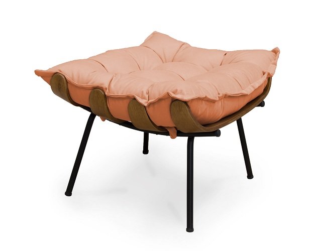 Puff Costela Suede Salmão | MadeiraMadeira