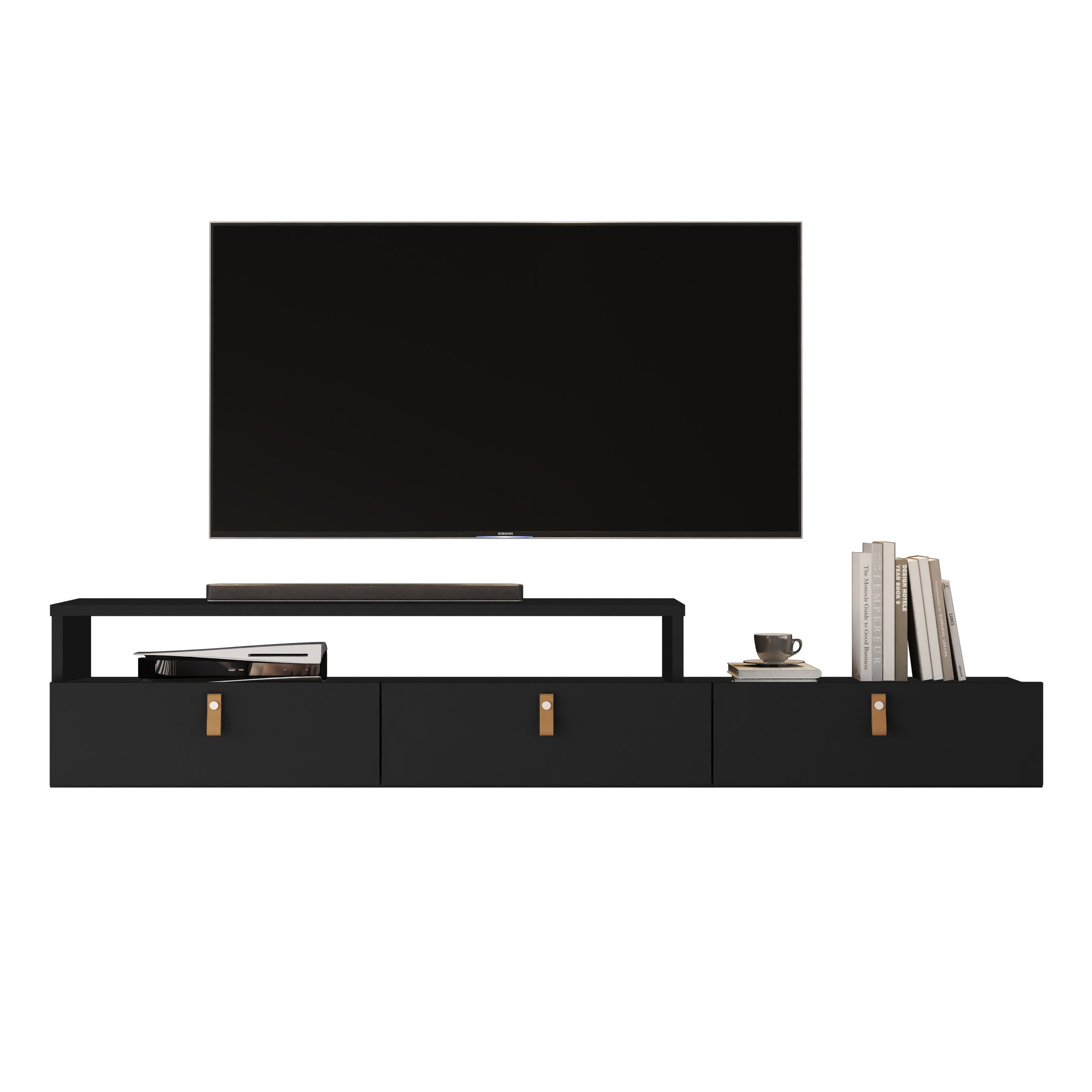 Rack Suspenso Lion Pequeno Painel Parede Quarto Estante Tv:black ...