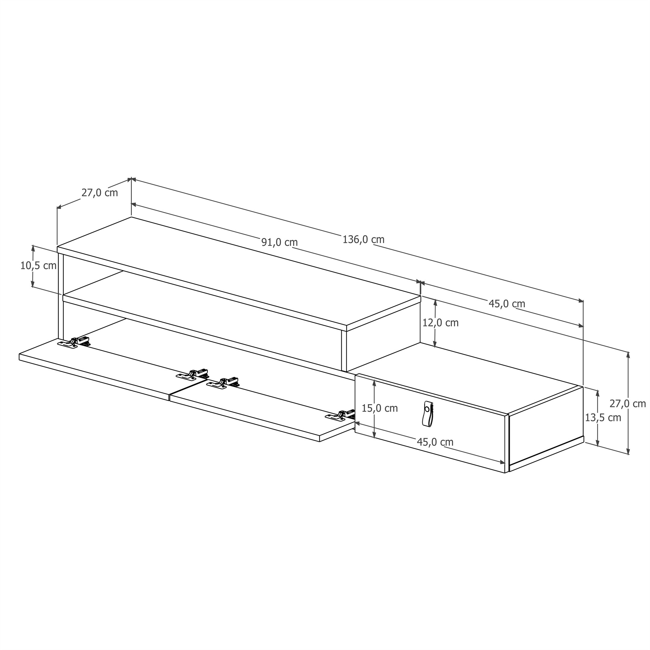 Rack Suspenso Lion Pequeno Painel Parede Quarto Estante Tv:black ...