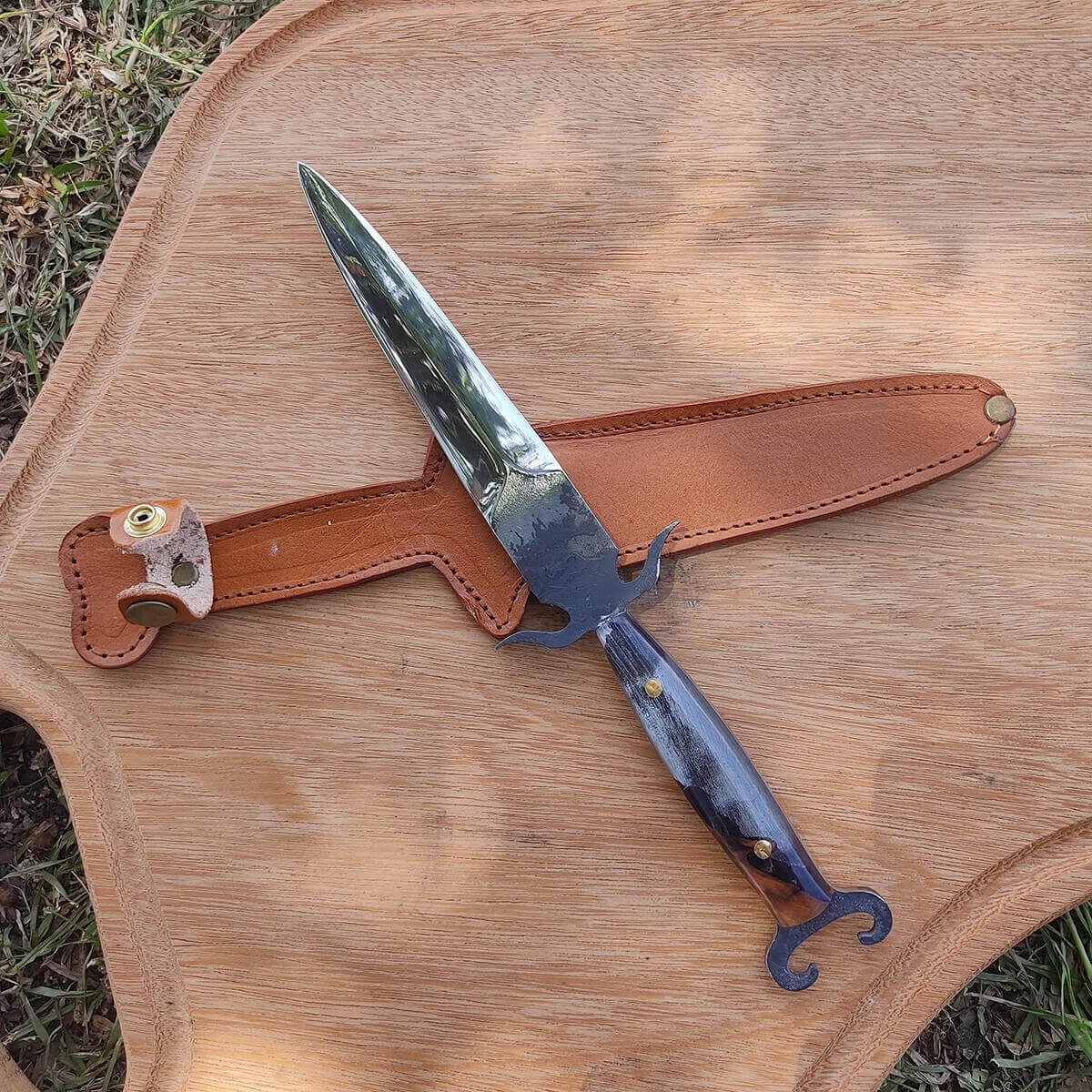 Punhal Tático Militar Adaga Pequena Artesanal Aço Cirúrgico 5' Híbrido ...