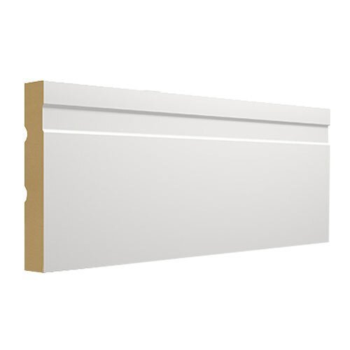 Rodapé de Mdf Branco 7cm com Friso 2400mm | MadeiraMadeira