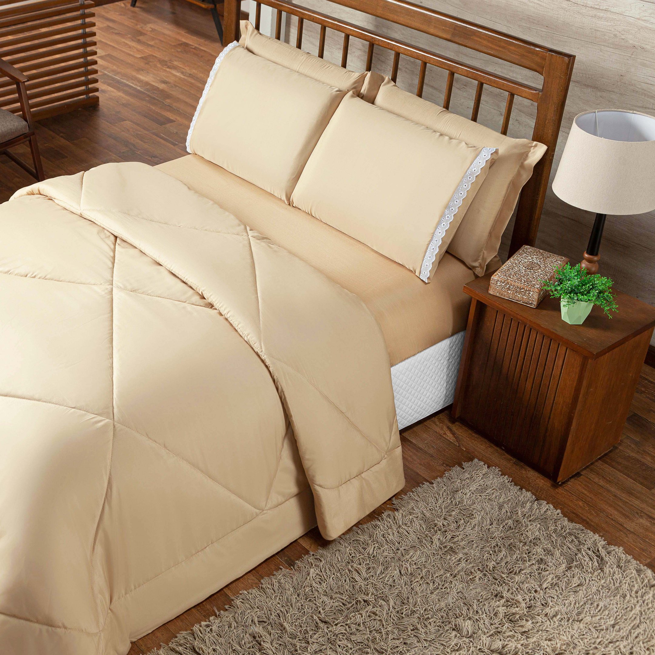 Coberta Queen 03 peças Kit Margarida Dupla Face Envio Imediato ...