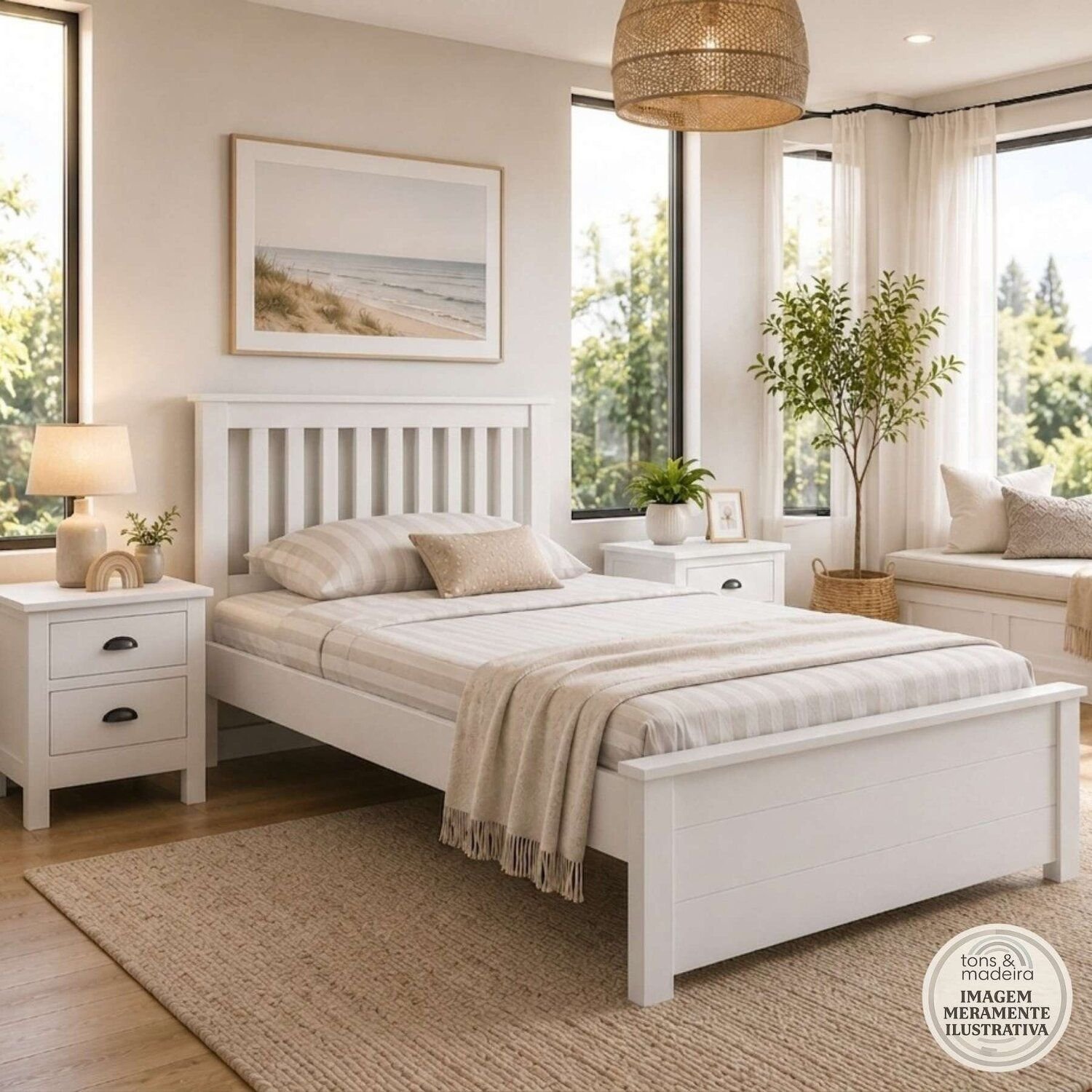 Cama Solteirão Madeira Maciça - Ecoconfort Branco | MadeiraMadeira