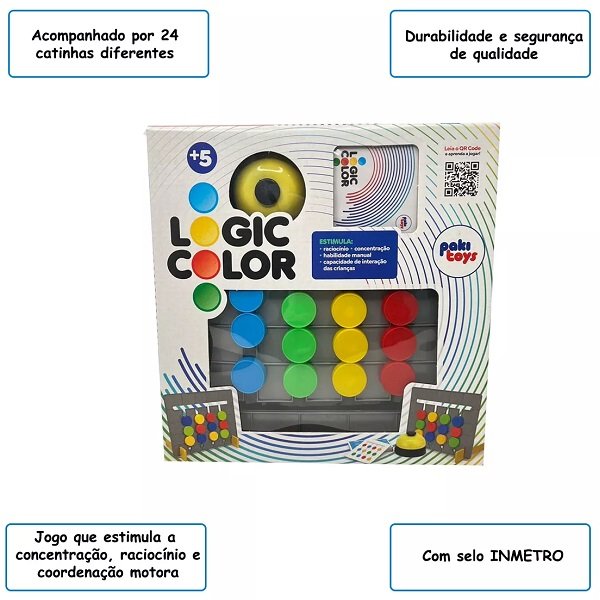 Jogo de Tabuleiro Logic Color Brinquedo Educativo Pakitoys | MadeiraMadeira