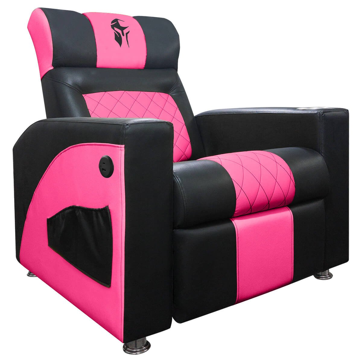 Poltrona Gamer Streamer Sparta com Carregador Usb Corino Preto/rosa ...