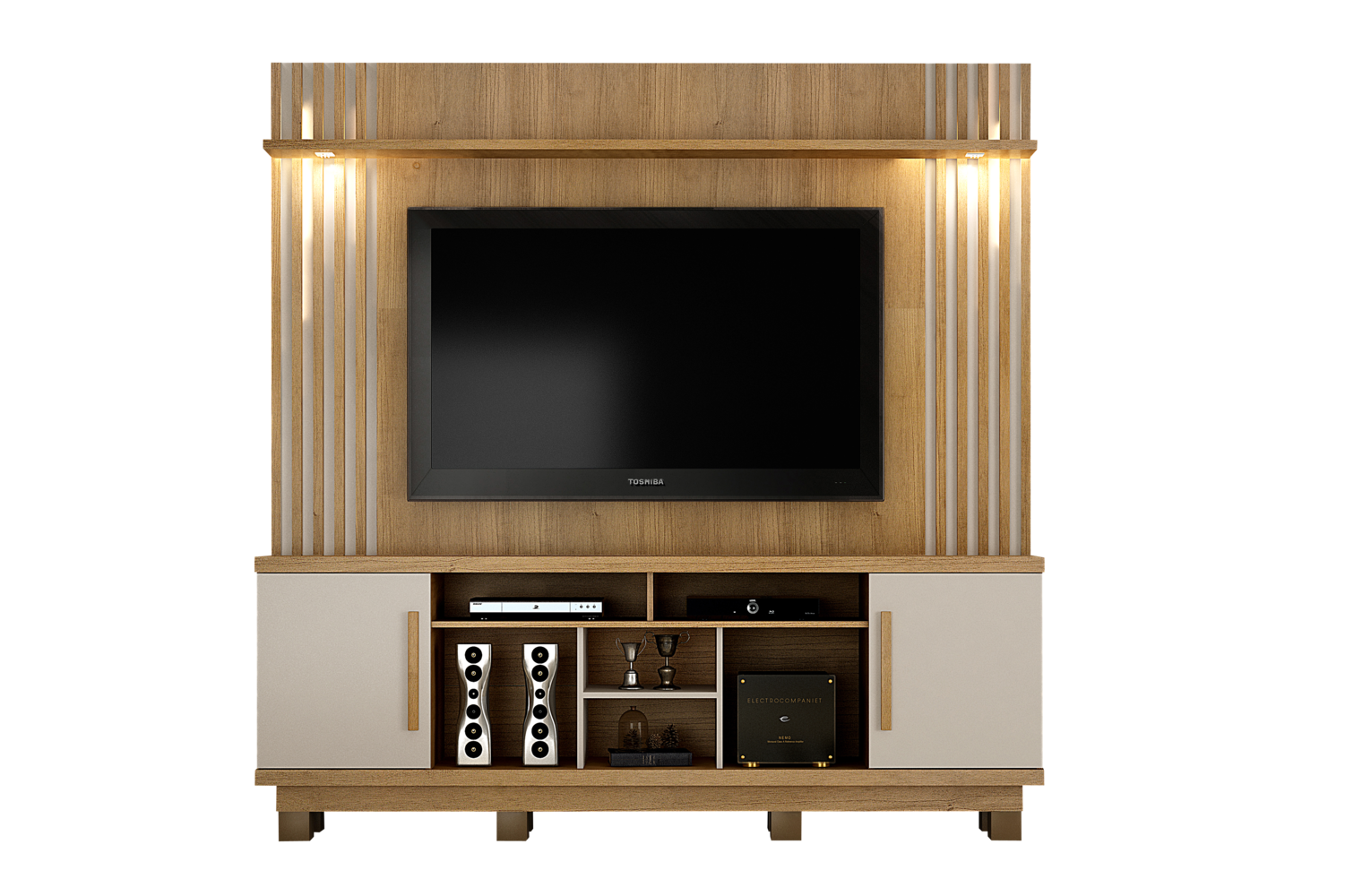 Home Theater Plenus para TV ate 60 Polegadas Valdemoveis Cinamomo/Off ...