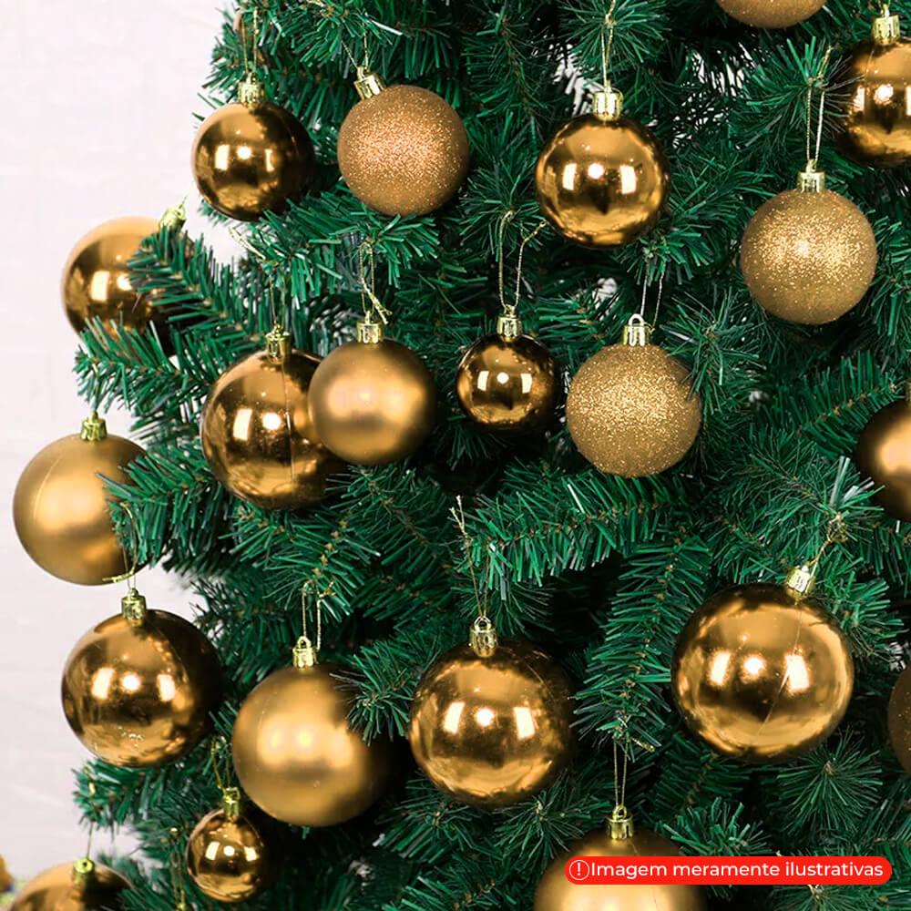 Bolinhas de Natal Dourada 6cm 9 peças - Casambiente | MadeiraMadeira