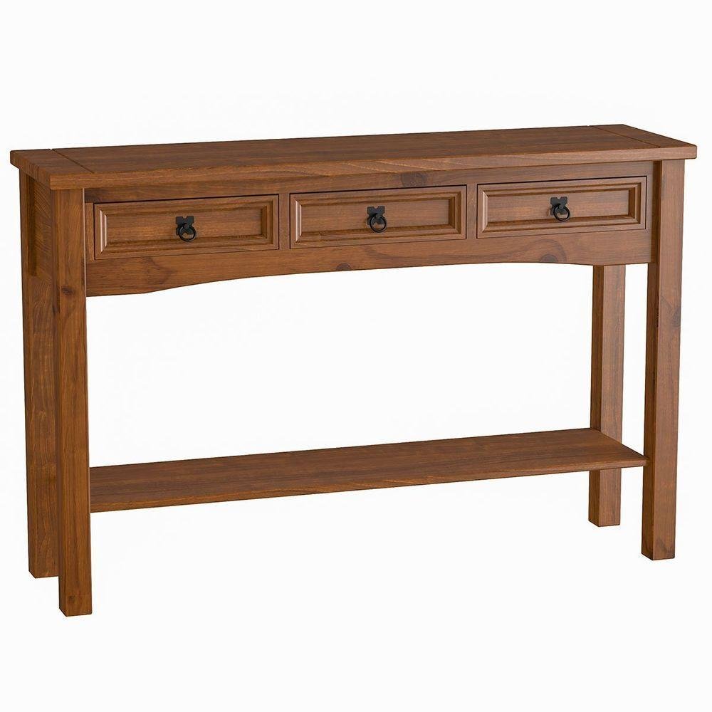 Aparador de Sala Rústico 100% Madeira 3 Gavetas Imperial Imbuia Fosco ...