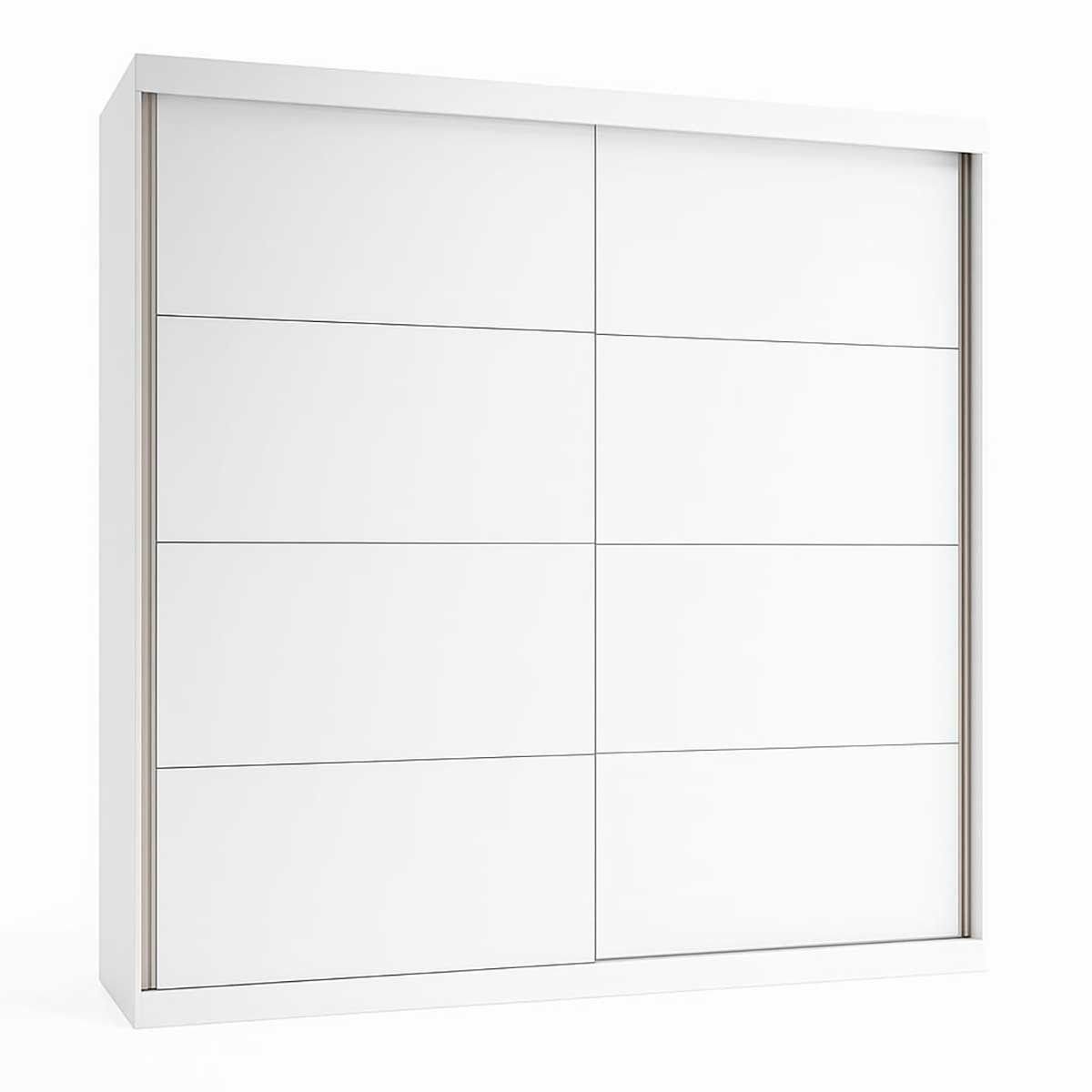 Guarda Roupa em Mdf 219cm 2 Portas de Correr 8 Prateleiras Branco 9607 ...