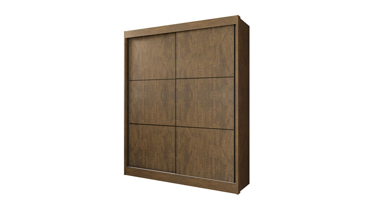 Guarda-roupa Moderno 2 Portas Solteiro Cor:ypê/off | MadeiraMadeira